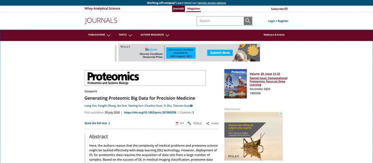 出版物 – Guomics 蛋白质组大数据实验室