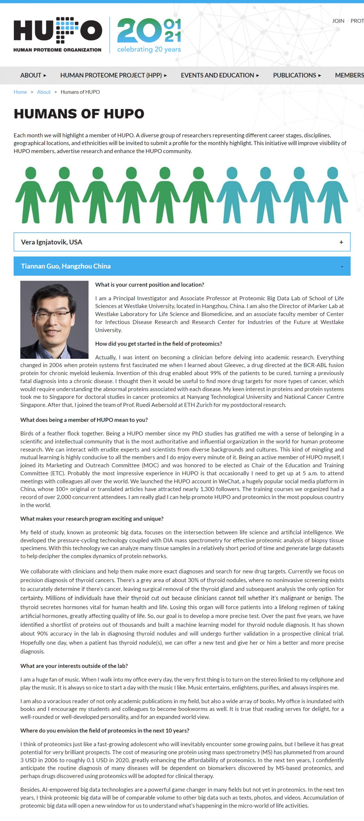 “Humans of HUPO” featuring Tiannan Guo – Laboratory for Proteome ...